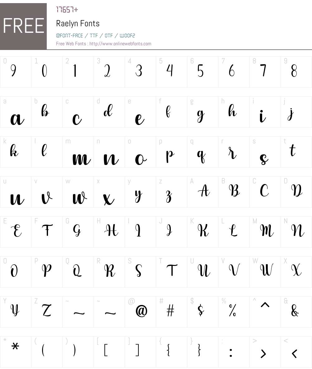 Raelyn 1.001;Fontself Maker 3.5.4 Fonts Free Download - OnlineWebFonts.COM