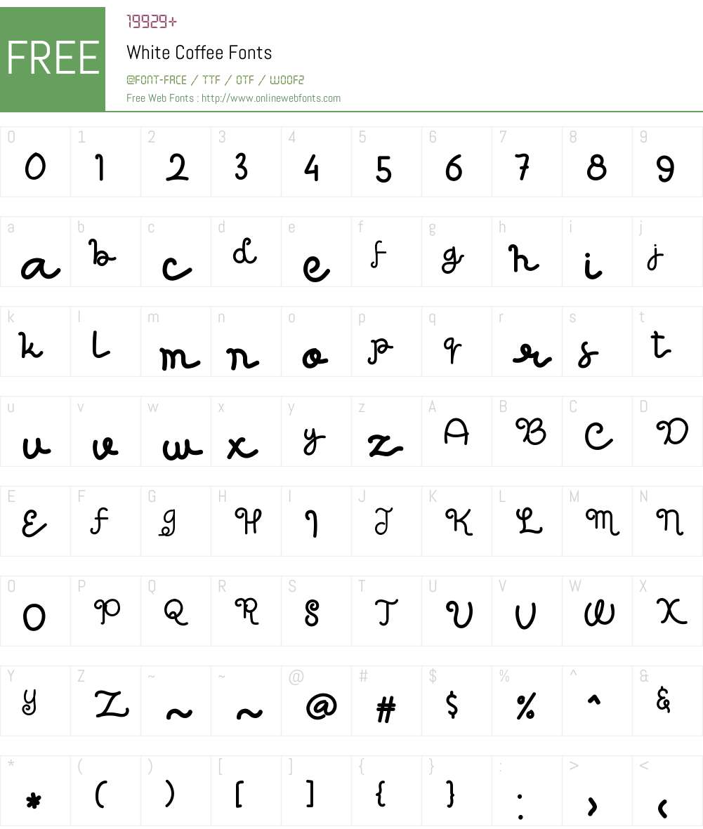 White Coffee 1.001;Fontself Maker 3.5.6 Fonts Free Download ...