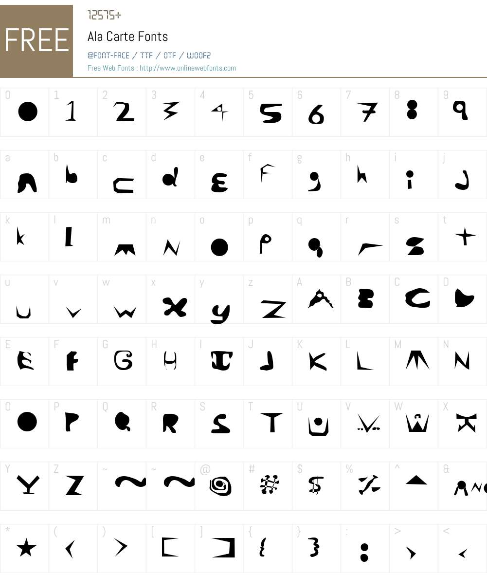Ala Carte V1 1.0 Fri Jun 28 21:09:11 1996 Fonts Free Download ...