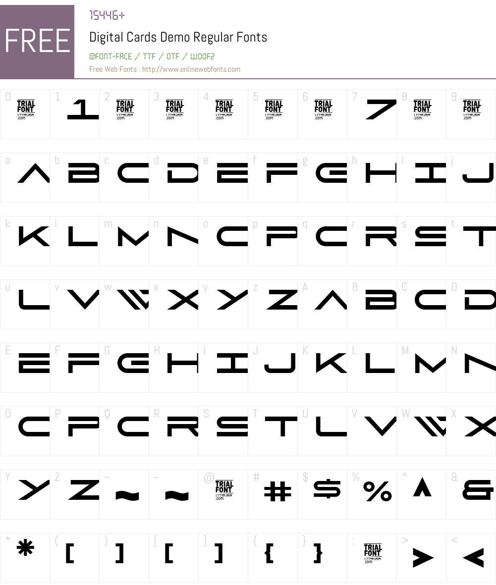 Digital Cards Demo 1.001 Fonts Free Download - OnlineWebFonts.COM