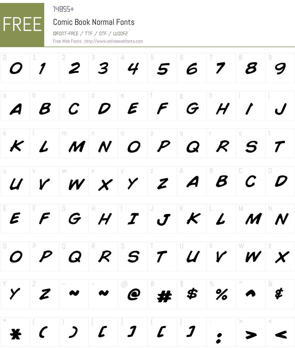 Comic Book Normal Macromedia Fontographer 4.1 8/3/00 Fonts Free ...