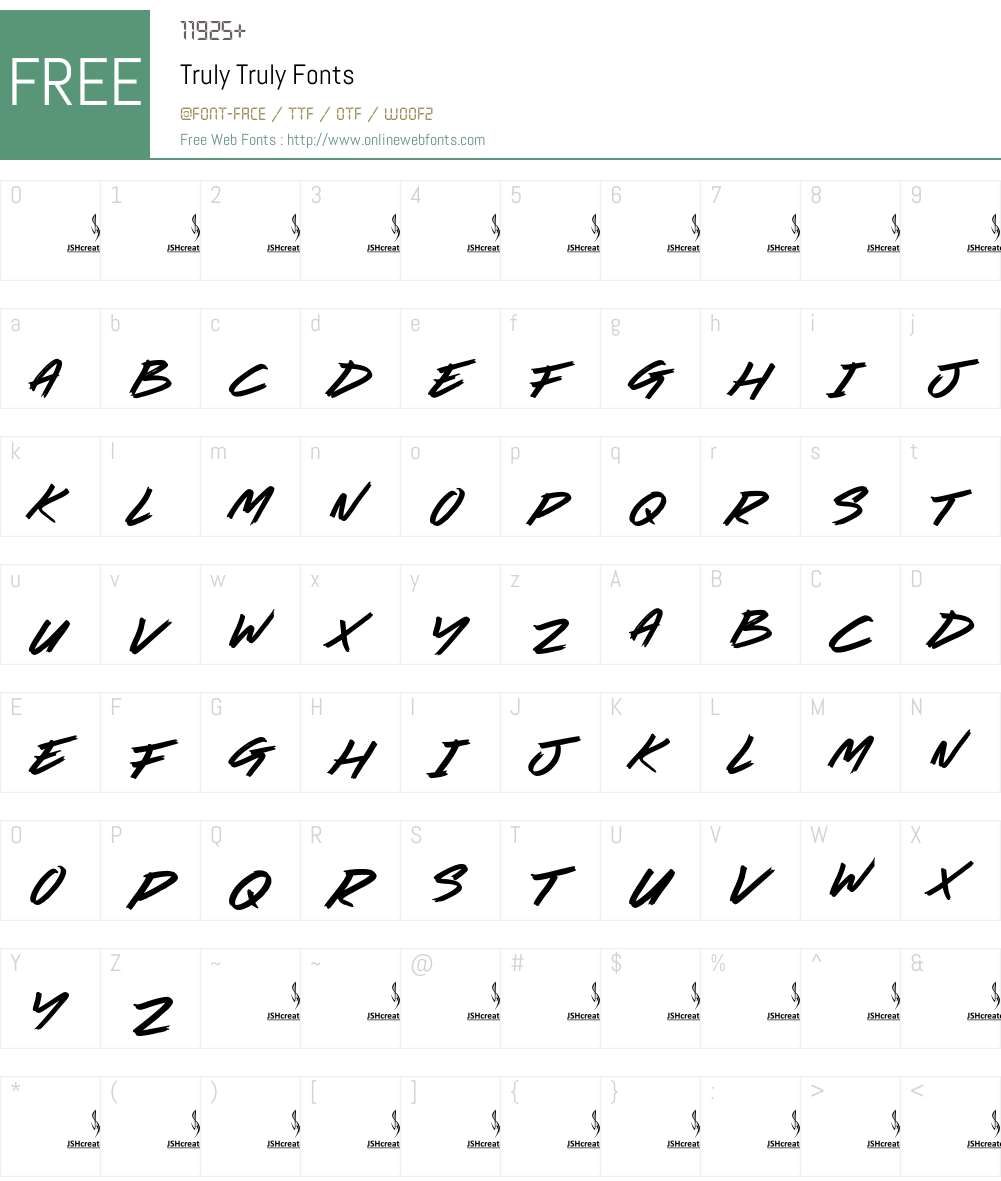 Truly Truly 1.00;January 9, 2023;FontCreator 12.0.0.2555 64-bit Fonts ...