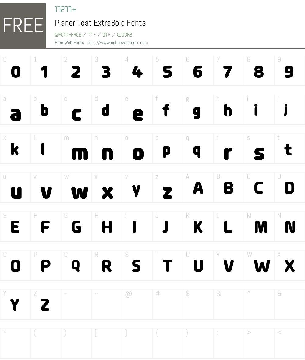 Planer Test ExtraBold 2.000 Fonts Free Download - OnlineWebFonts.COM