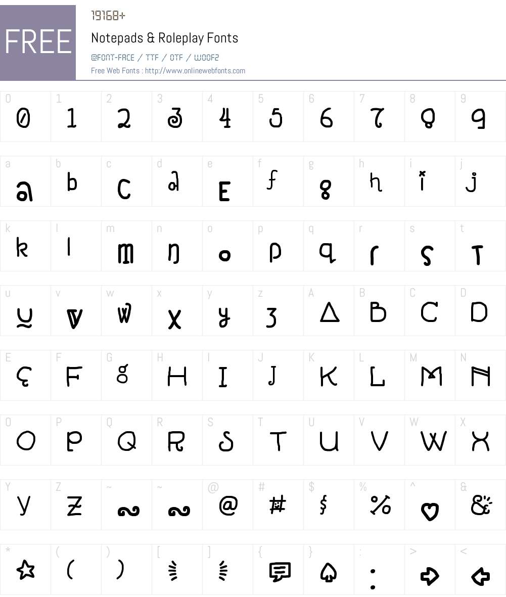 Notepads & Roleplay 1.00 July 28, 2016, initial release Fonts Free ...