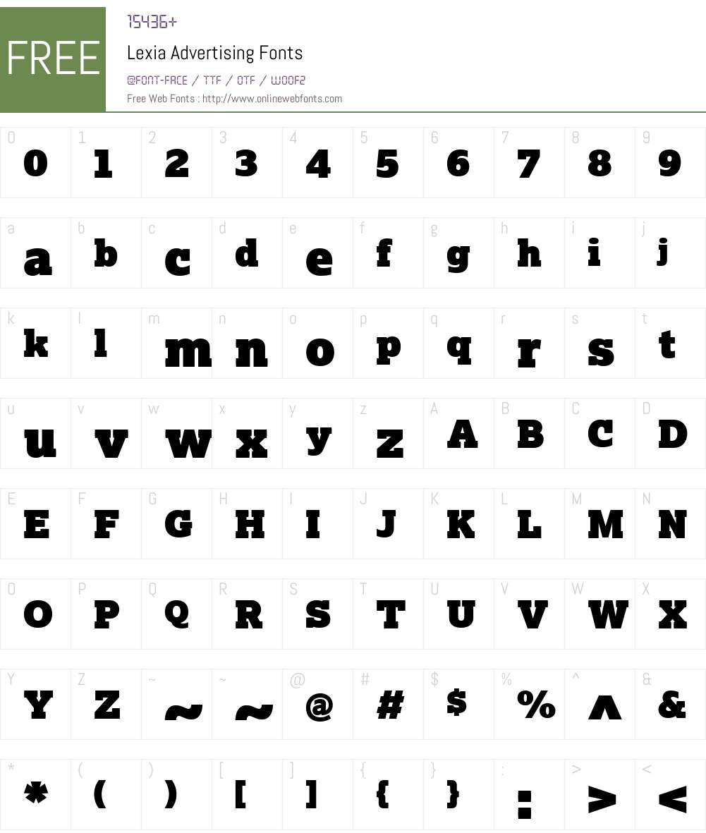 Lexia Advertising 2.200 Fonts Free Download - OnlineWebFonts.COM