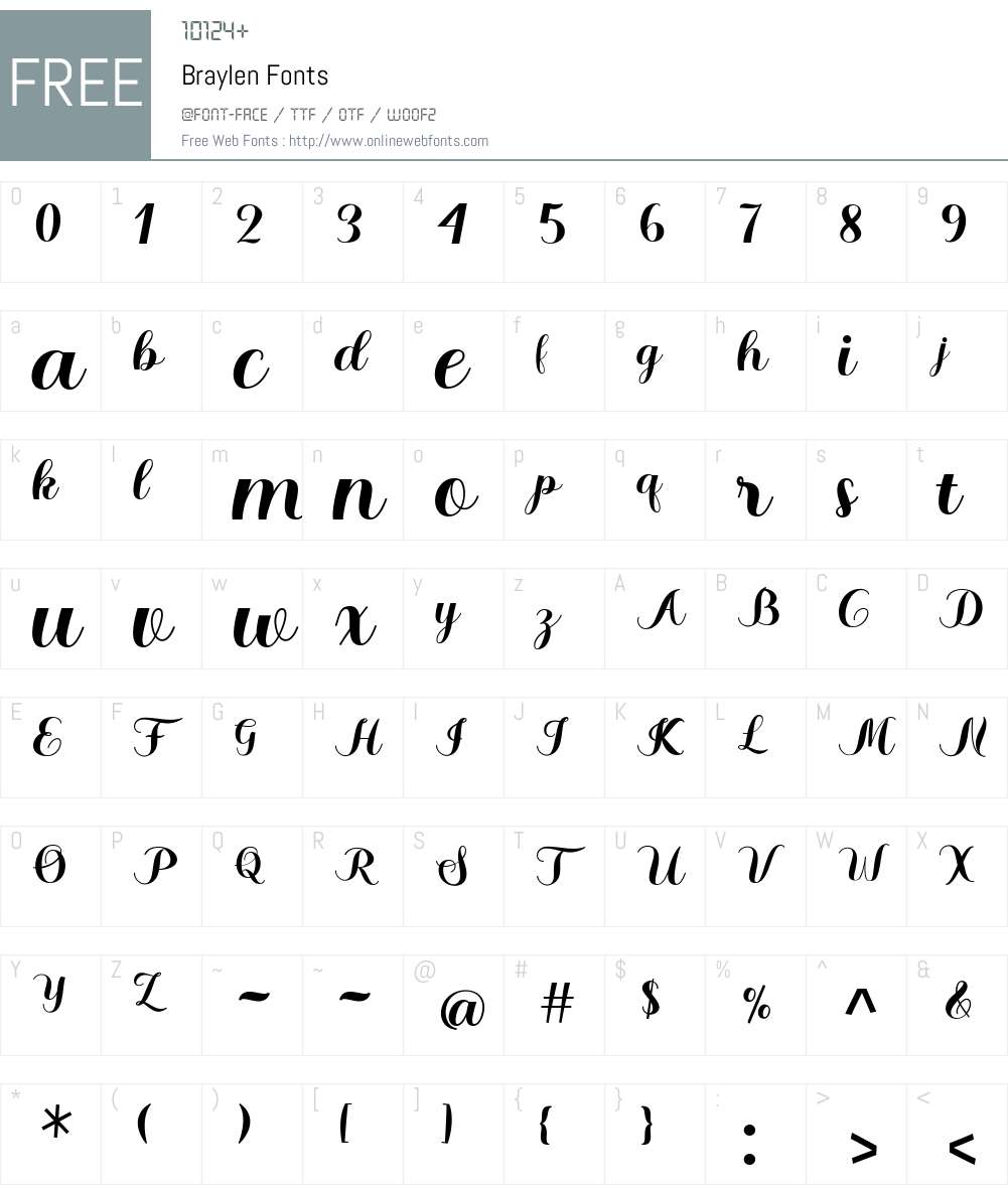 Braylen 1.000 Fonts Free Download - OnlineWebFonts.COM