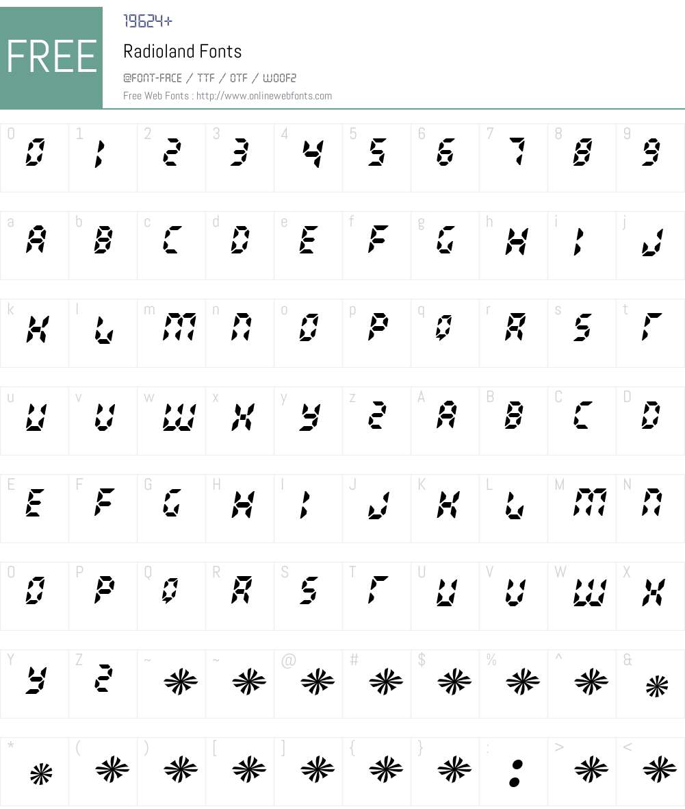 Radioland V1 2002; 1.0, initial release Fonts Free Download ...