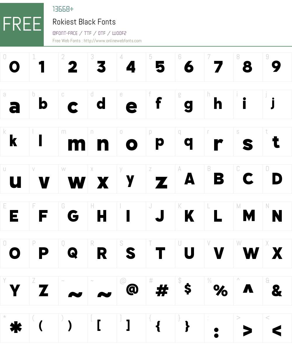 Rokiest Black 1.000;Glyphs 3.3 (3337) Fonts Free Download ...