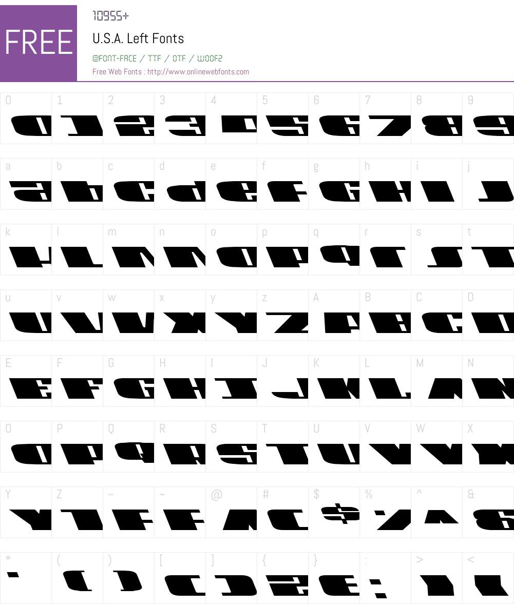 U.S.A. Left 1 Fonts Free Download - OnlineWebFonts.COM