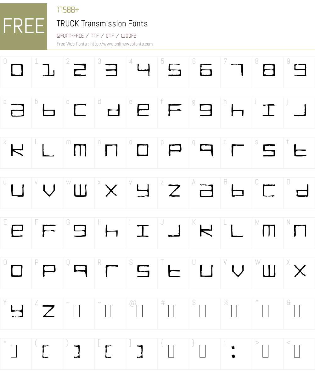 TRUCK Transmission 1.0 Sat Jul 19 01:38:45 1997 Fonts Free Download ...