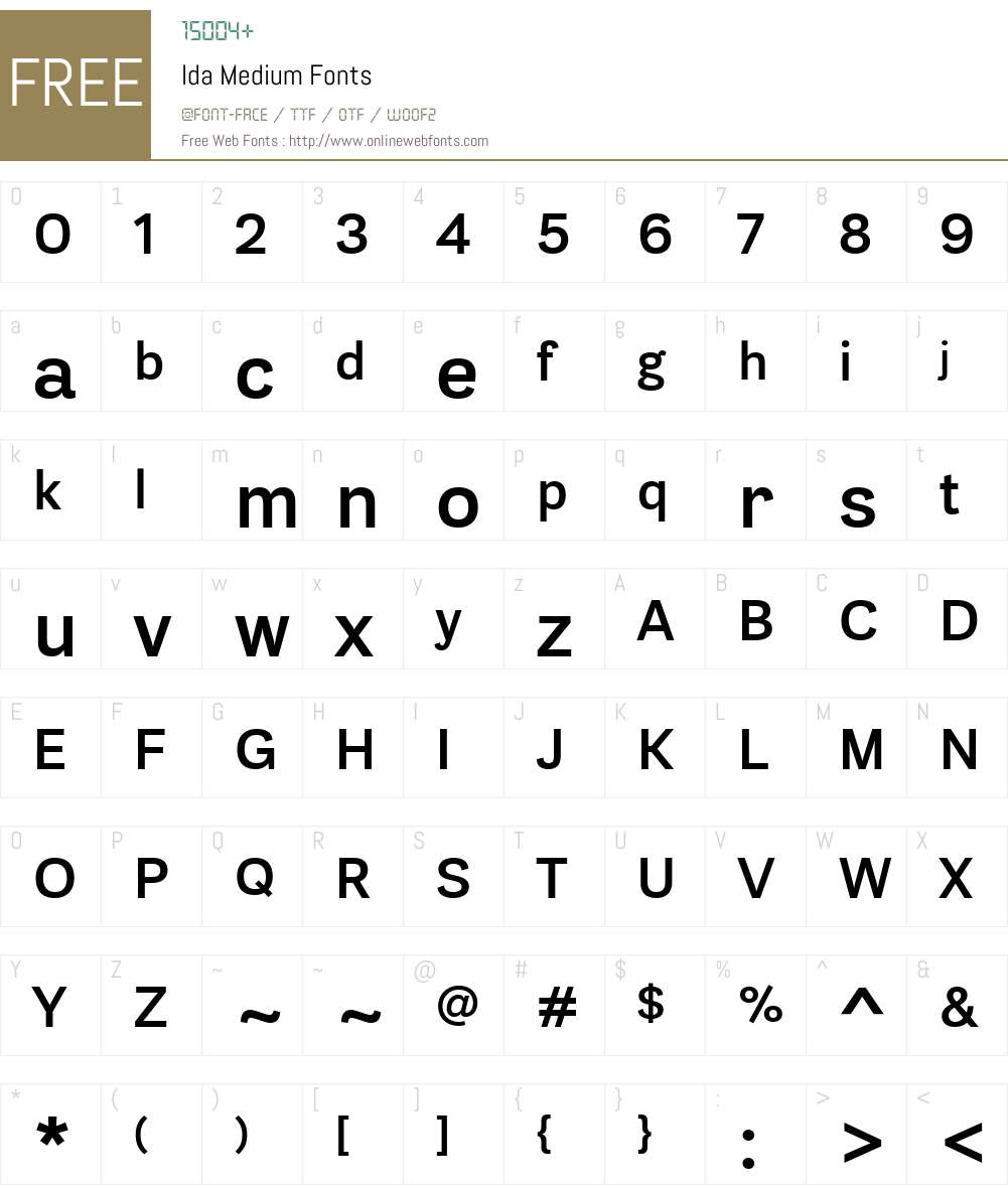 Ida Medium 1.001 Fonts Free Download - OnlineWebFonts.COM