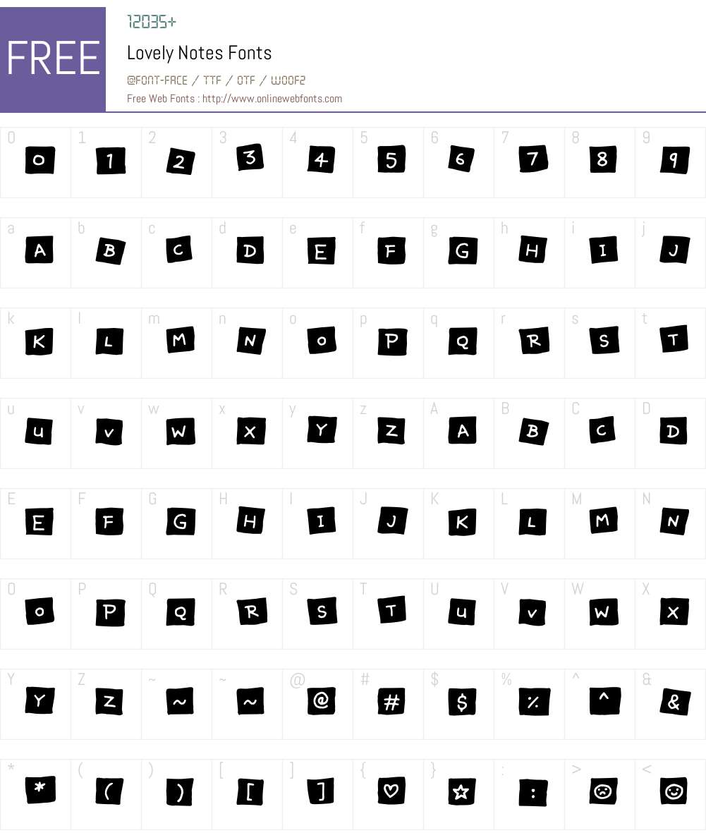 Lovely Notes 1.002 January 8, 2019 Fonts Free Download - OnlineWebFonts.COM