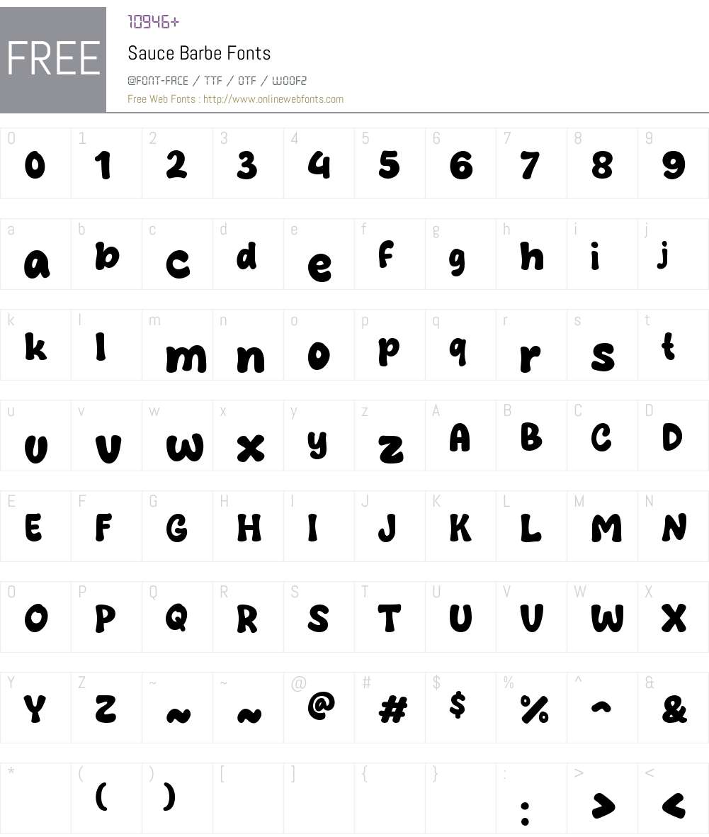 Sauce Barbe 1.000 Fonts Free Download - OnlineWebFonts.COM
