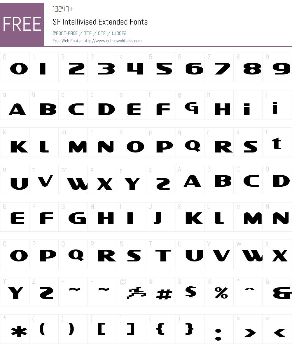 SF Intellivised Extended V1 V1 v1.0 - Freeware Fonts Free Download ...