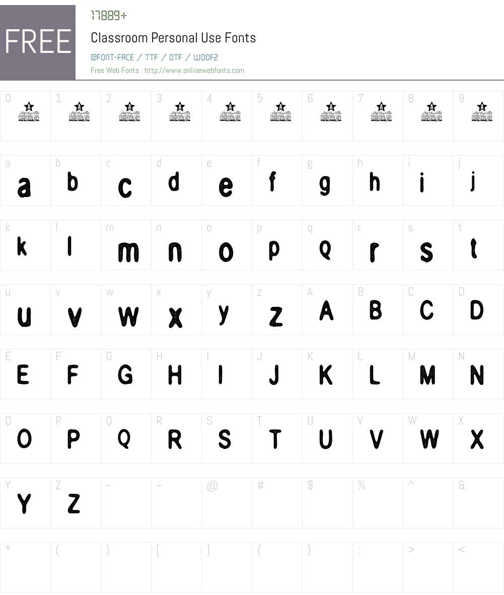 Classroom Personal Use 1.000 Fonts Free Download - OnlineWebFonts.COM