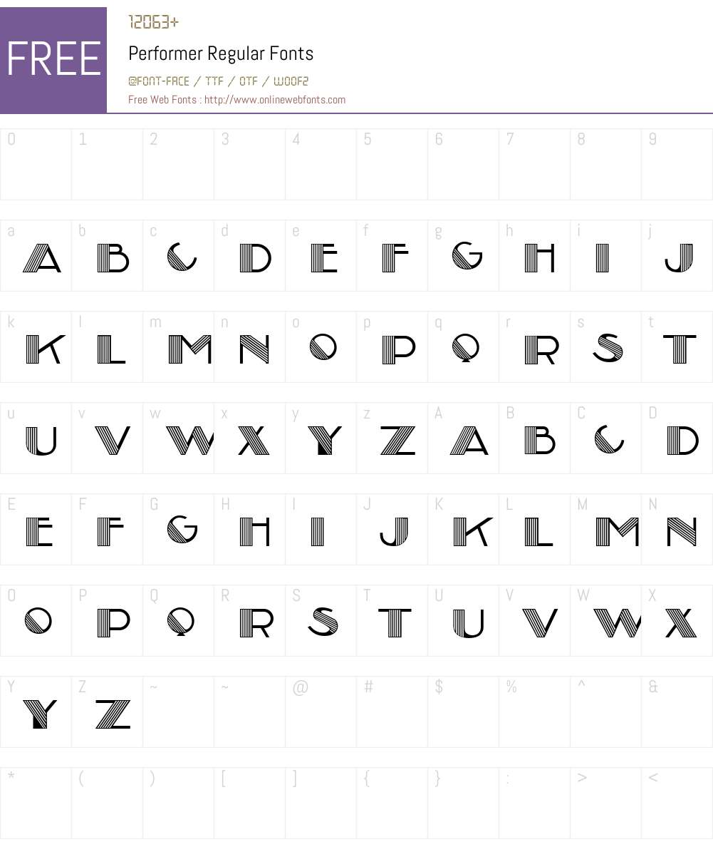 Performer Regular 1.000 Fonts Free Download - OnlineWebFonts.COM