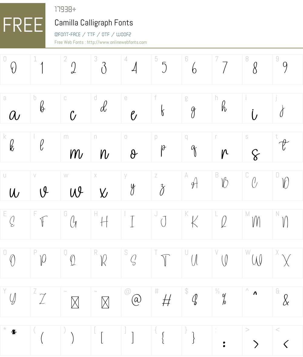 Camilla Calligraph 1.002;Fontself Maker 3.5.8 Fonts Free Download - OnlineWebFonts.COM
