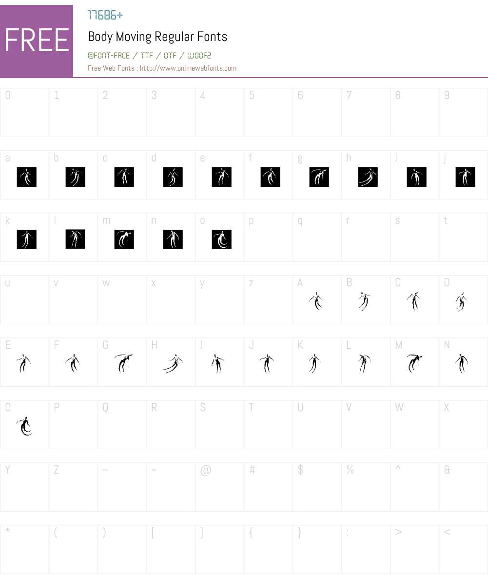 Body Moving Regular 1.000 Fonts Free Download - OnlineWebFonts.COM
