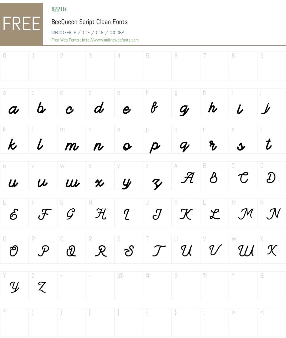 BeeQueen Script Clean 1.00;June 10, 2019;FontCreator 11.5.0.2430 64-bit Fonts Free Download ...