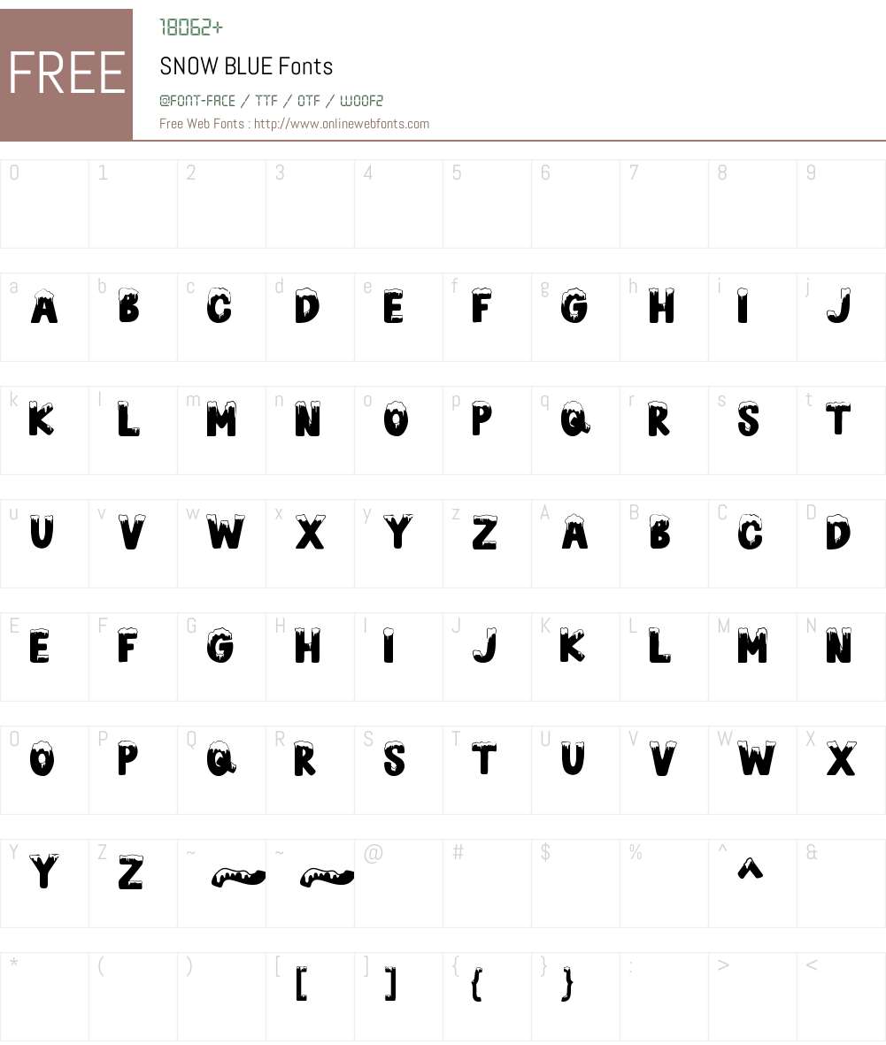 SNOW BLUE 1.00;October 8, 2019;FontCreator 11.5.0.2422 64-bit Fonts ...