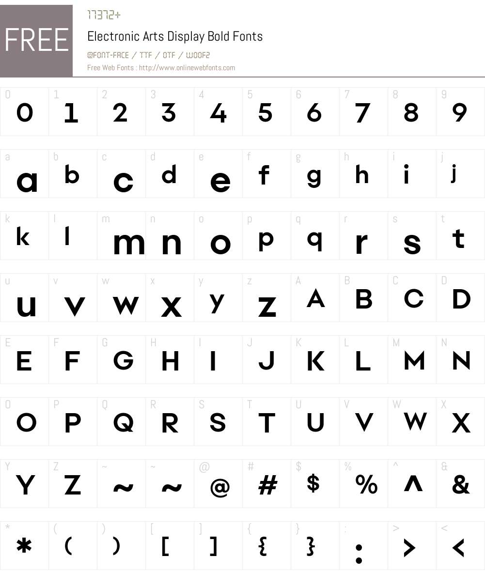 Electronic Arts Display 1.005; Electronic Arts Display Bold Fonts Free ...