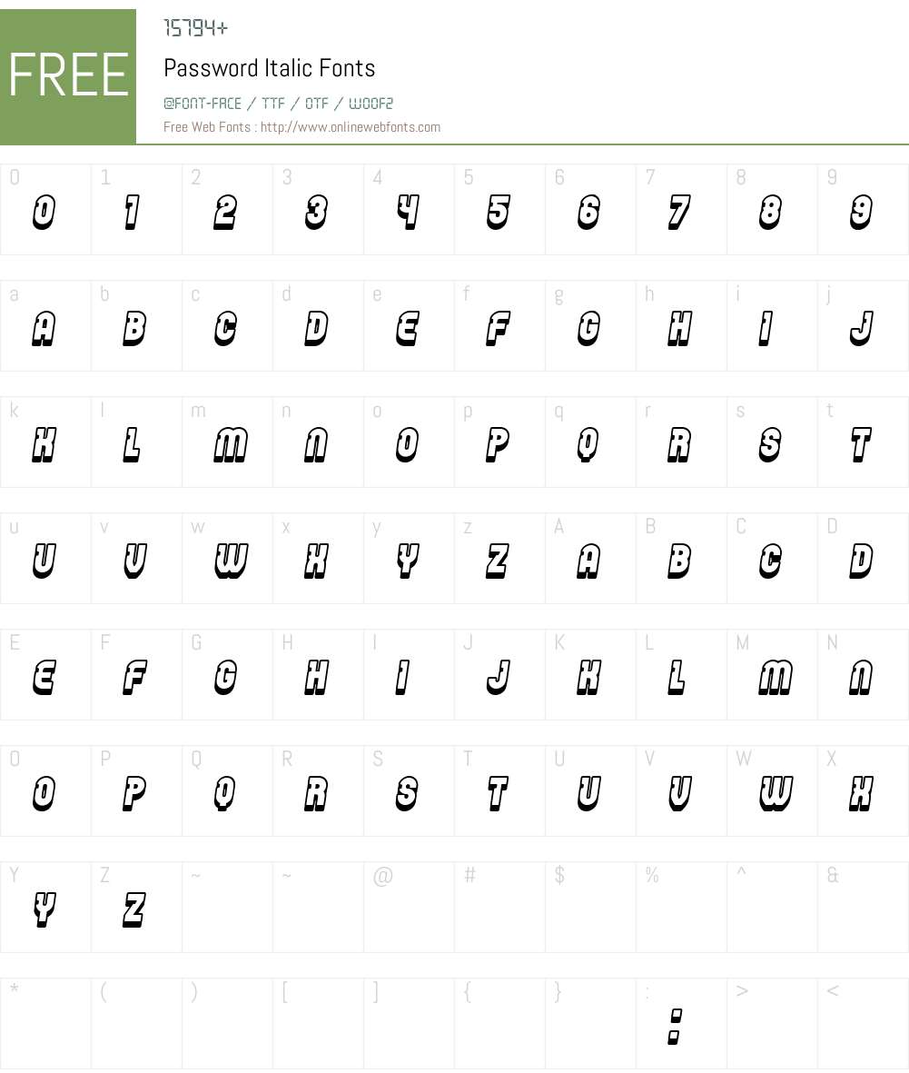 Password Italic 1.000 Fonts Free Download - OnlineWebFonts.COM