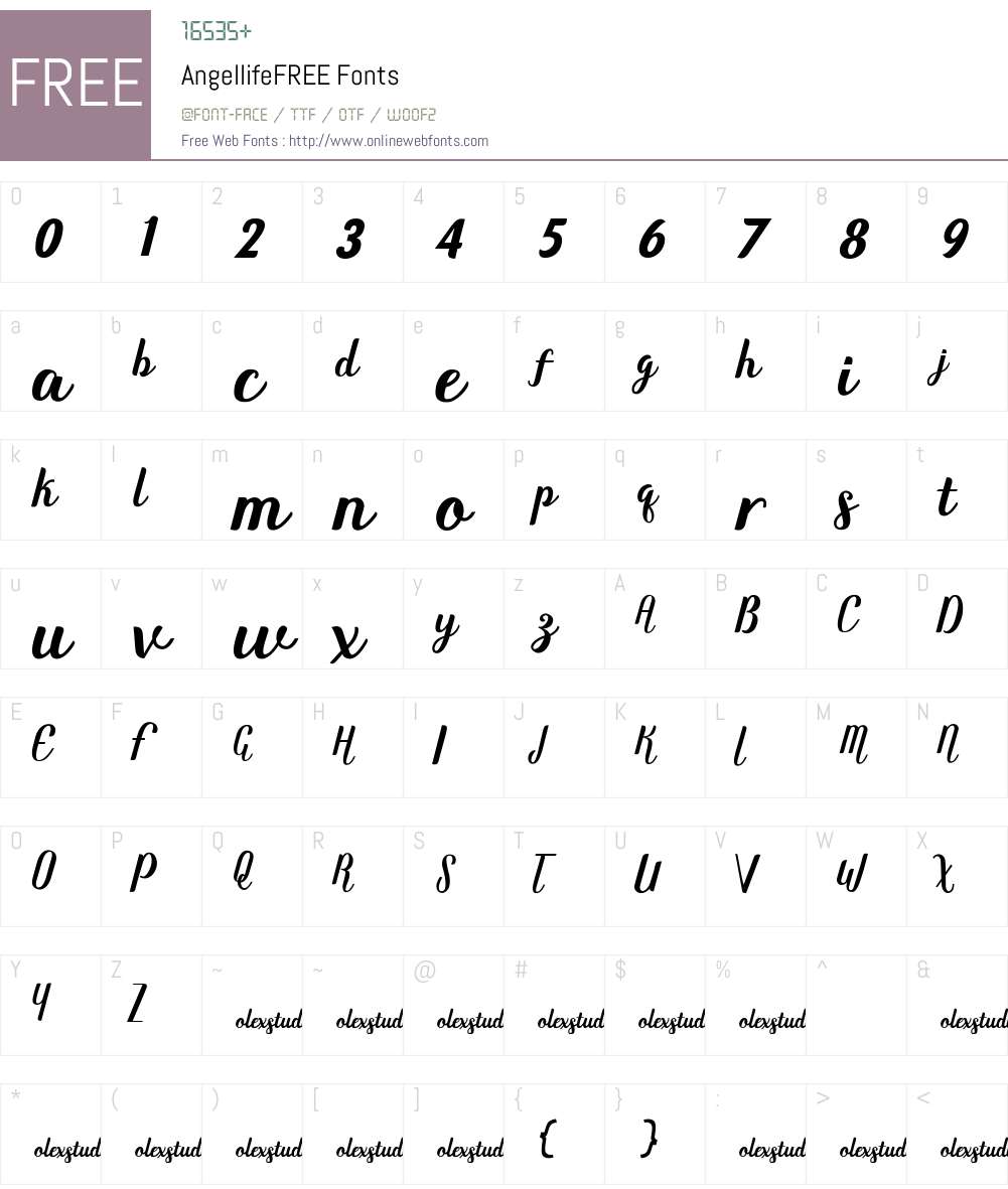AngellifeFREE 1.000 Fonts Free Download - OnlineWebFonts.COM
