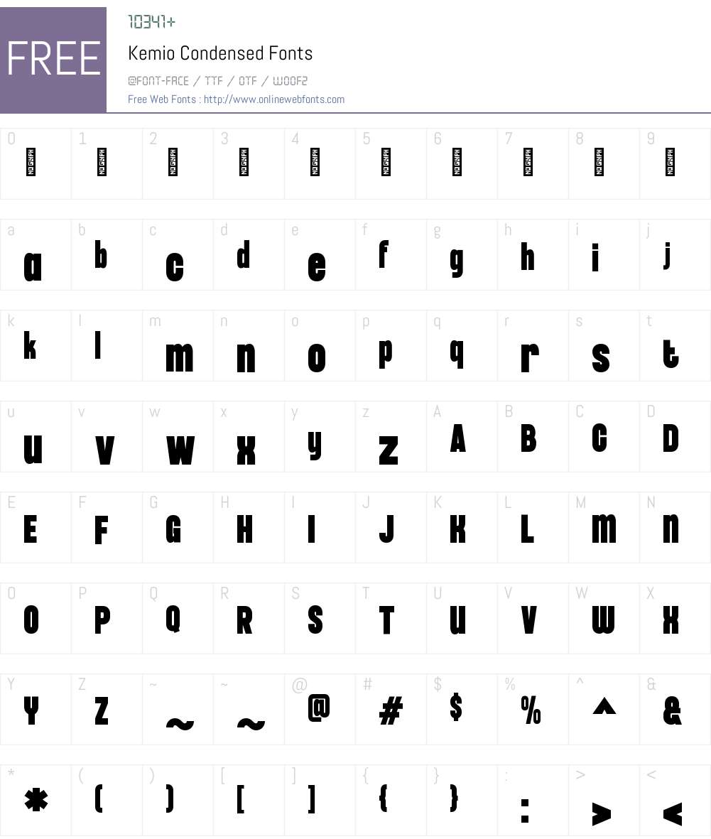 Kemio Condensed 1.000;Glyphs 3.2.3 (3260) Fonts Free Download ...