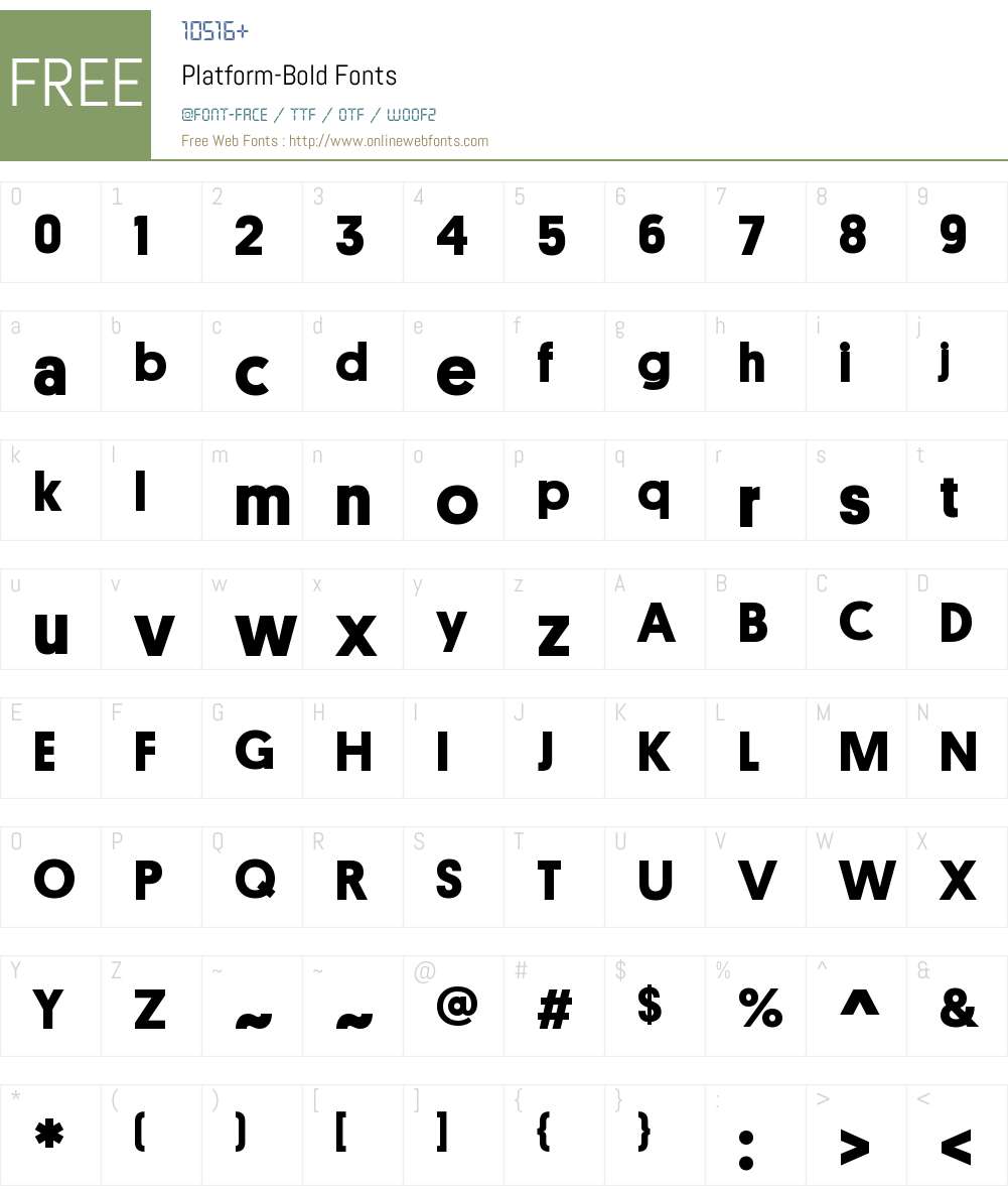Platform-Bold 1.001;PS 001.001;hotconv 1.0.57;makeotf.lib2.0.21895 ...
