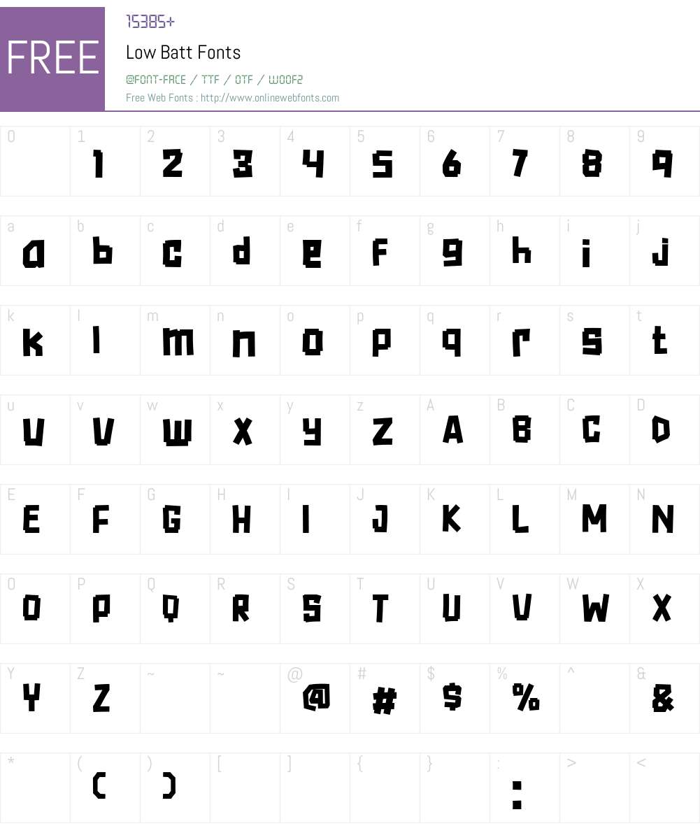 Low Batt 1.000 Fonts Free Download - OnlineWebFonts.COM
