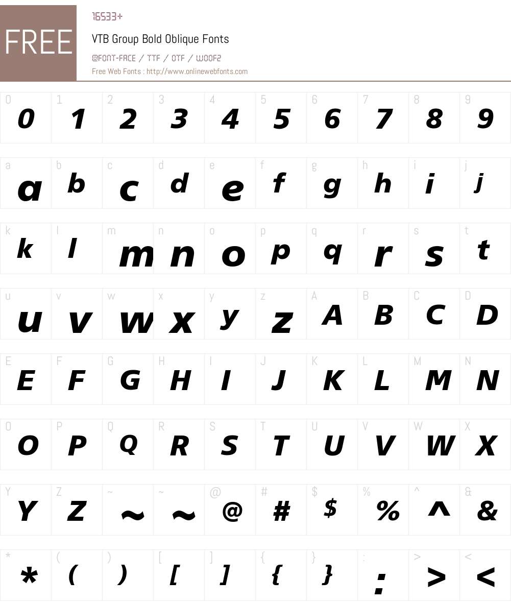 VTB Group Bold Oblique 2.001VTB Fonts Free Download - OnlineWebFonts.COM