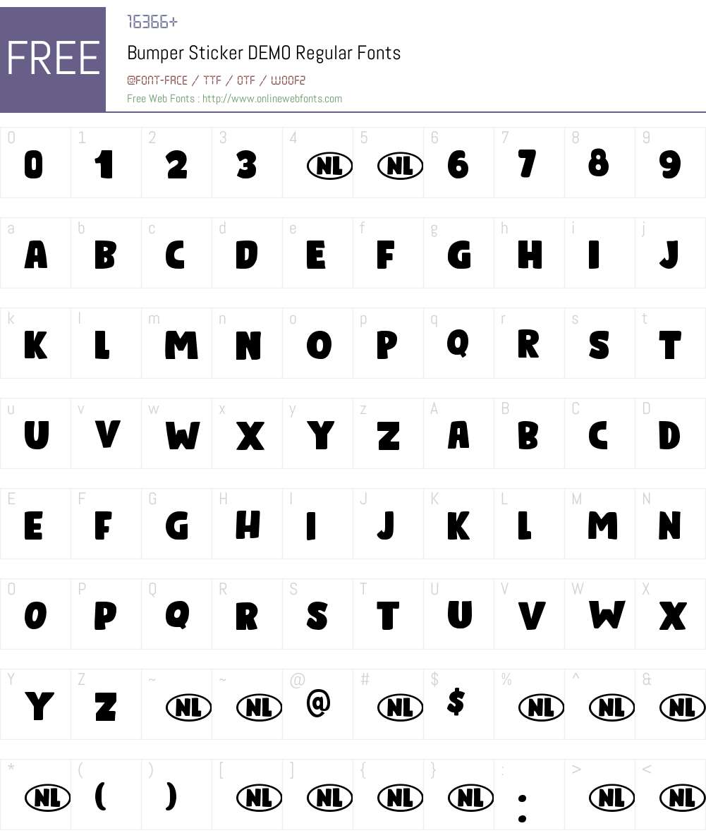 Bumper Sticker DEMO 1.000 Fonts Free Download - OnlineWebFonts.COM