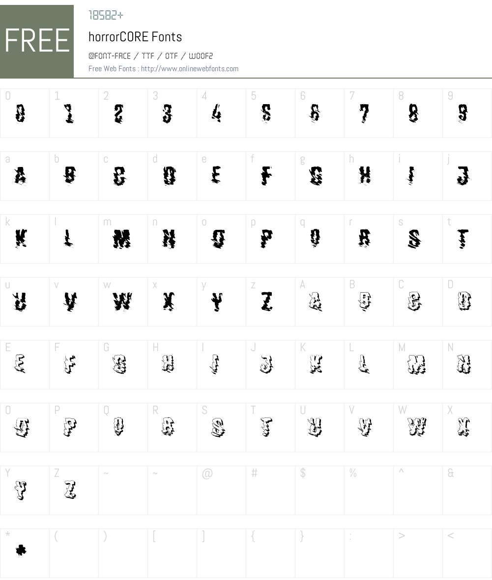 horrorCORE 1.000 Fonts Free Download - OnlineWebFonts.COM