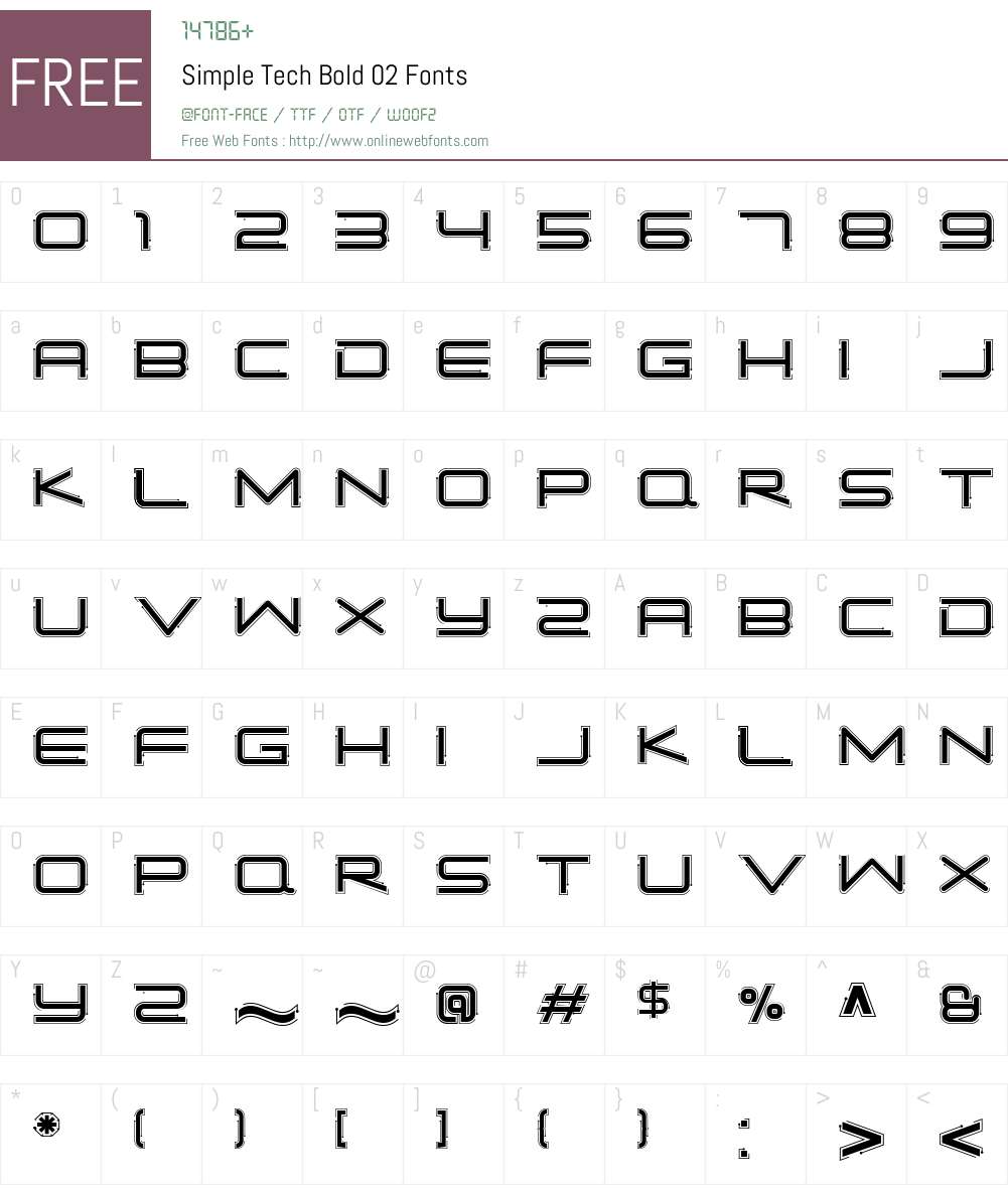 Simple Tech Bold 02 1.000 Fonts Free Download - OnlineWebFonts.COM