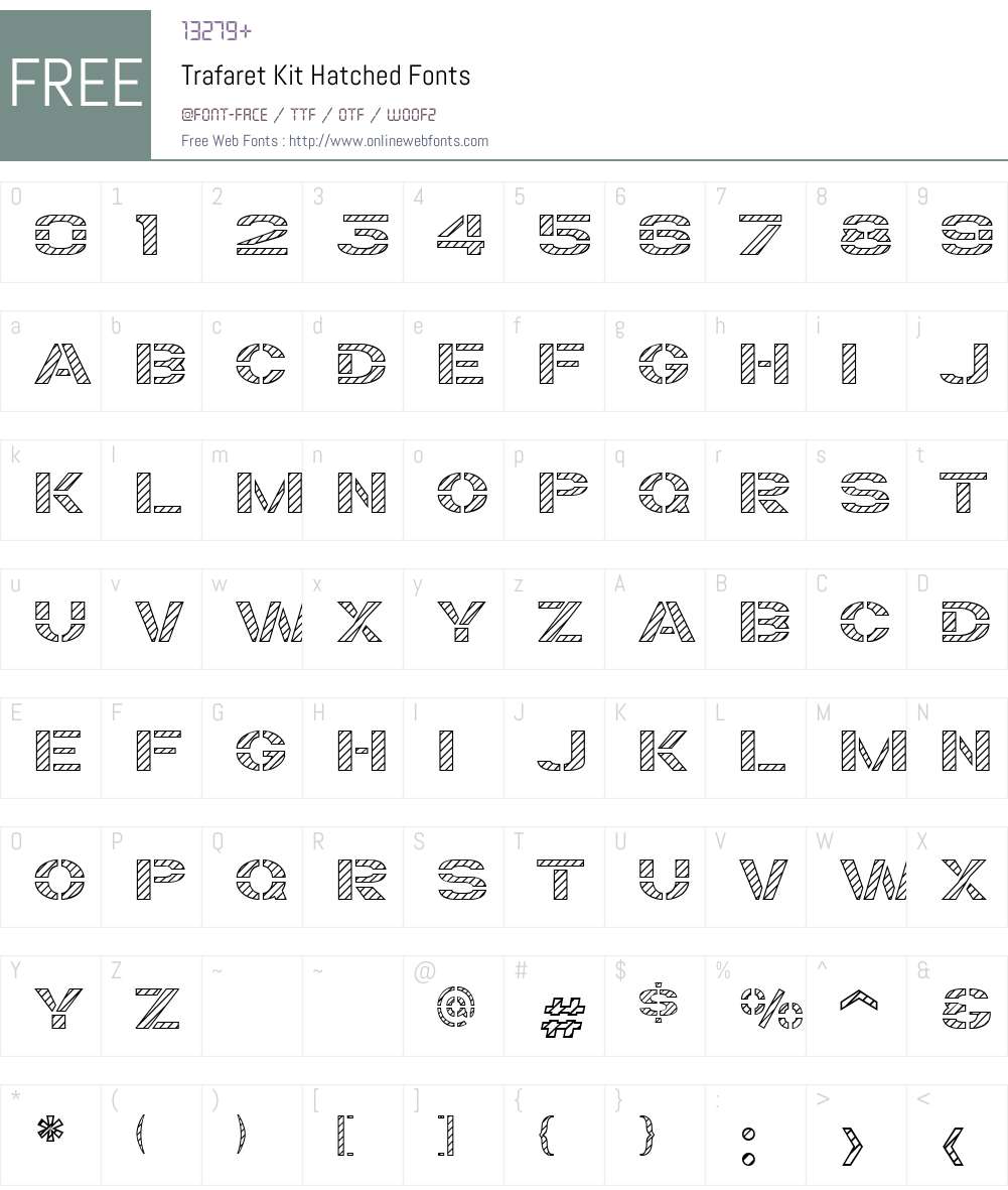 Trafaret Kit Hatched 1.000 Fonts Free Download - OnlineWebFonts.COM