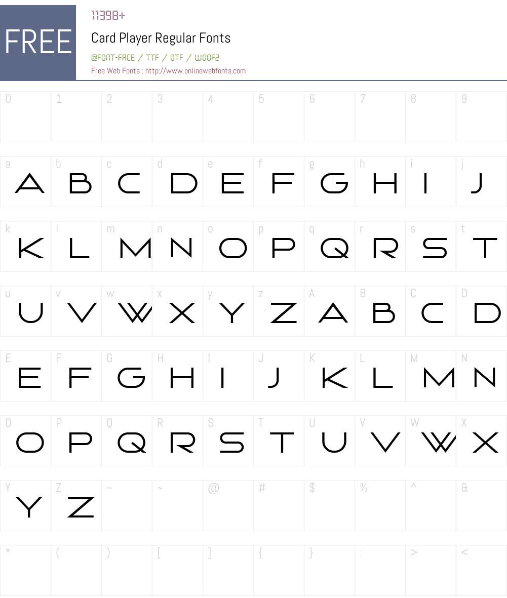 Card Player 1.000 Fonts Free Download - OnlineWebFonts.COM
