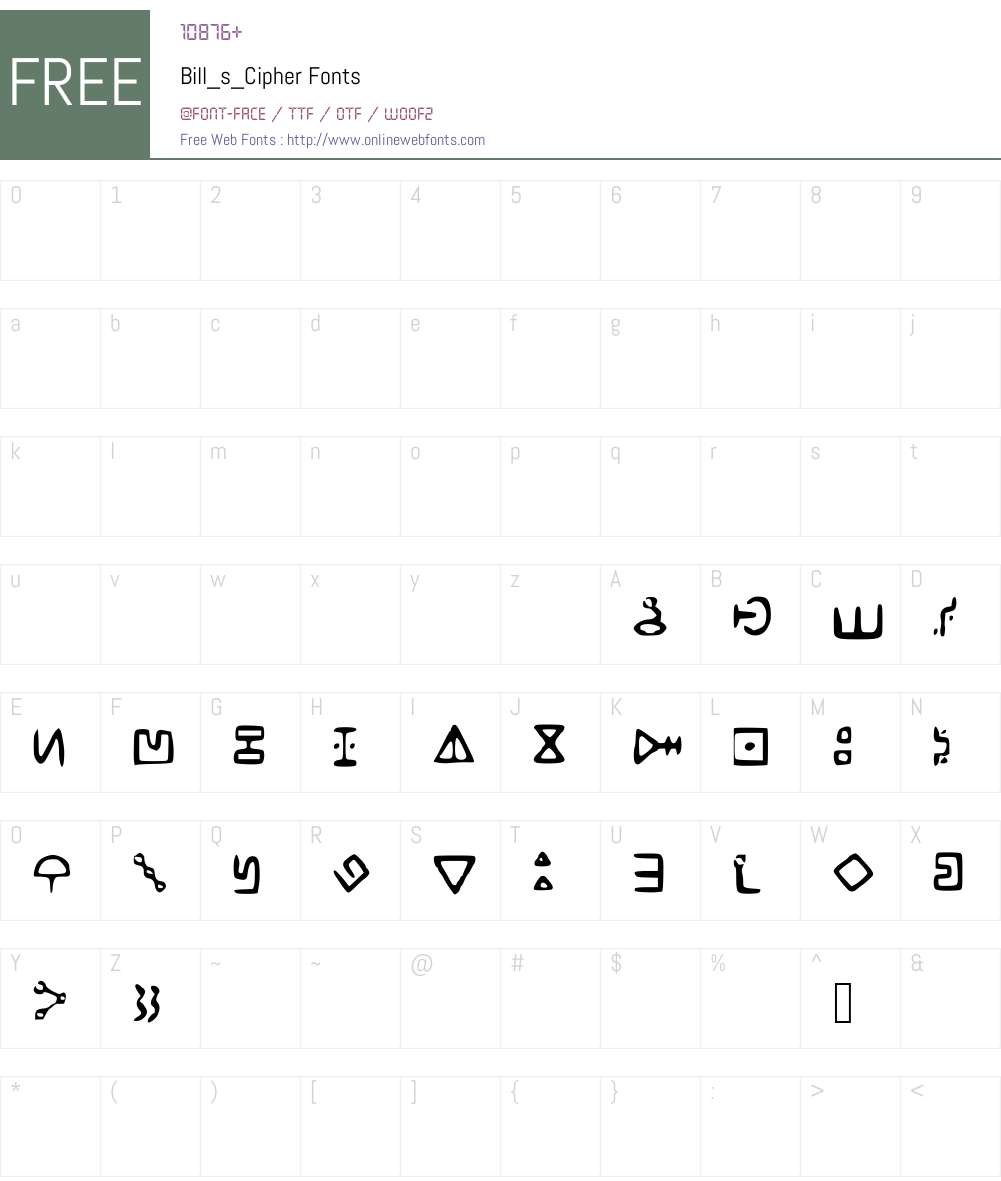 Bill_s_Cipher 001.000 Fonts Free Download - OnlineWebFonts.COM