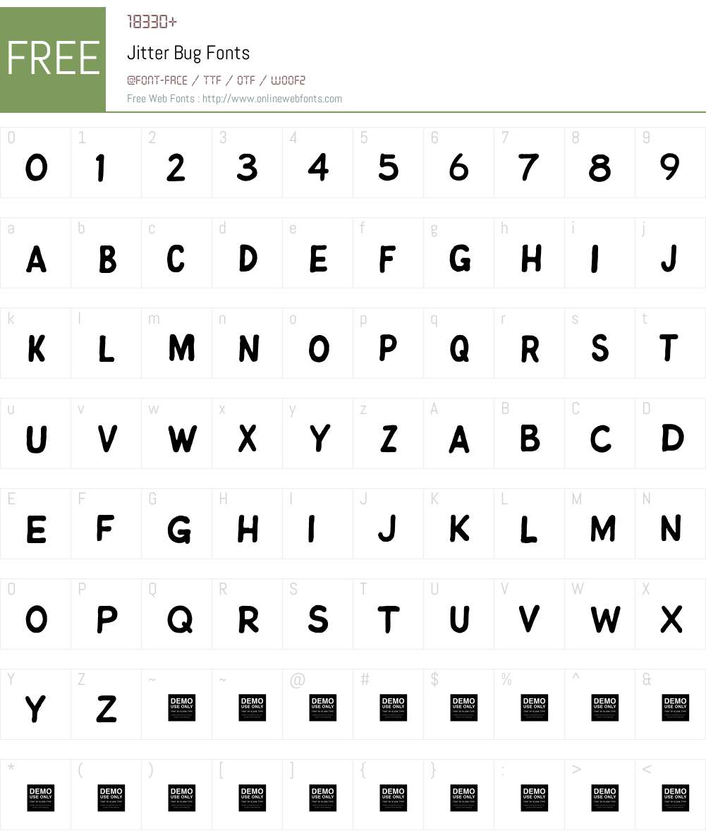 Jitter Bug 1.000 Fonts Free Download - OnlineWebFonts.COM