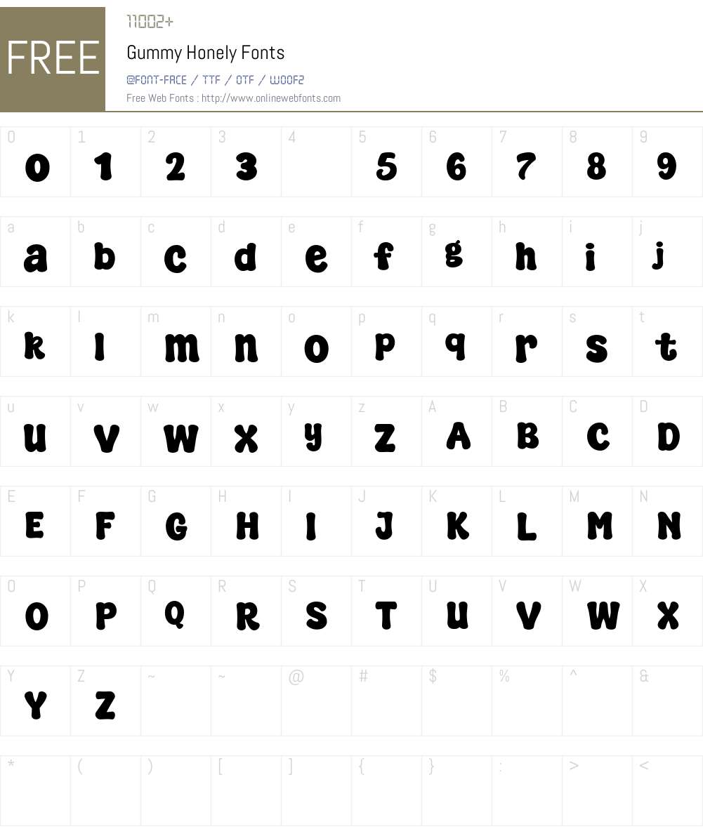 Gummy Honely 1.000 Fonts Free Download - OnlineWebFonts.COM