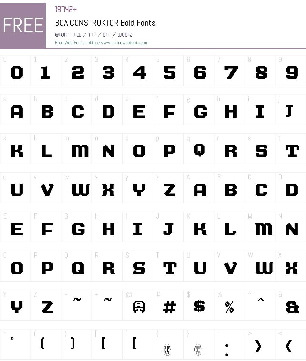 BOA CONSTRUKTOR 1.00;July 5, 2023;FontCreator 11.5.0.2430 64-bit Fonts ...