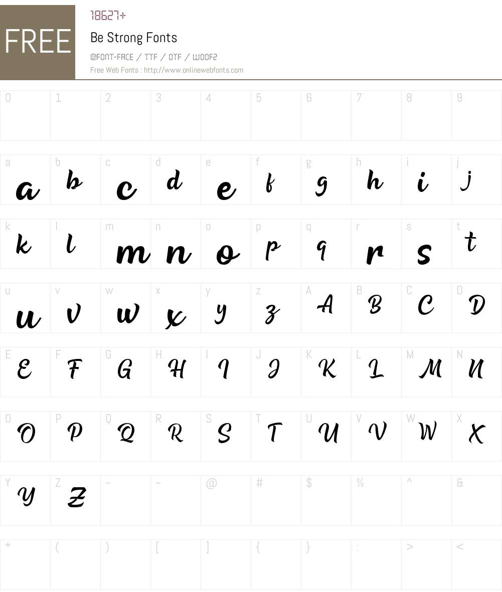 Be Strong 1.00;August 9, 2019;FontCreator 12.0.0.2545 64-bit Fonts Free ...