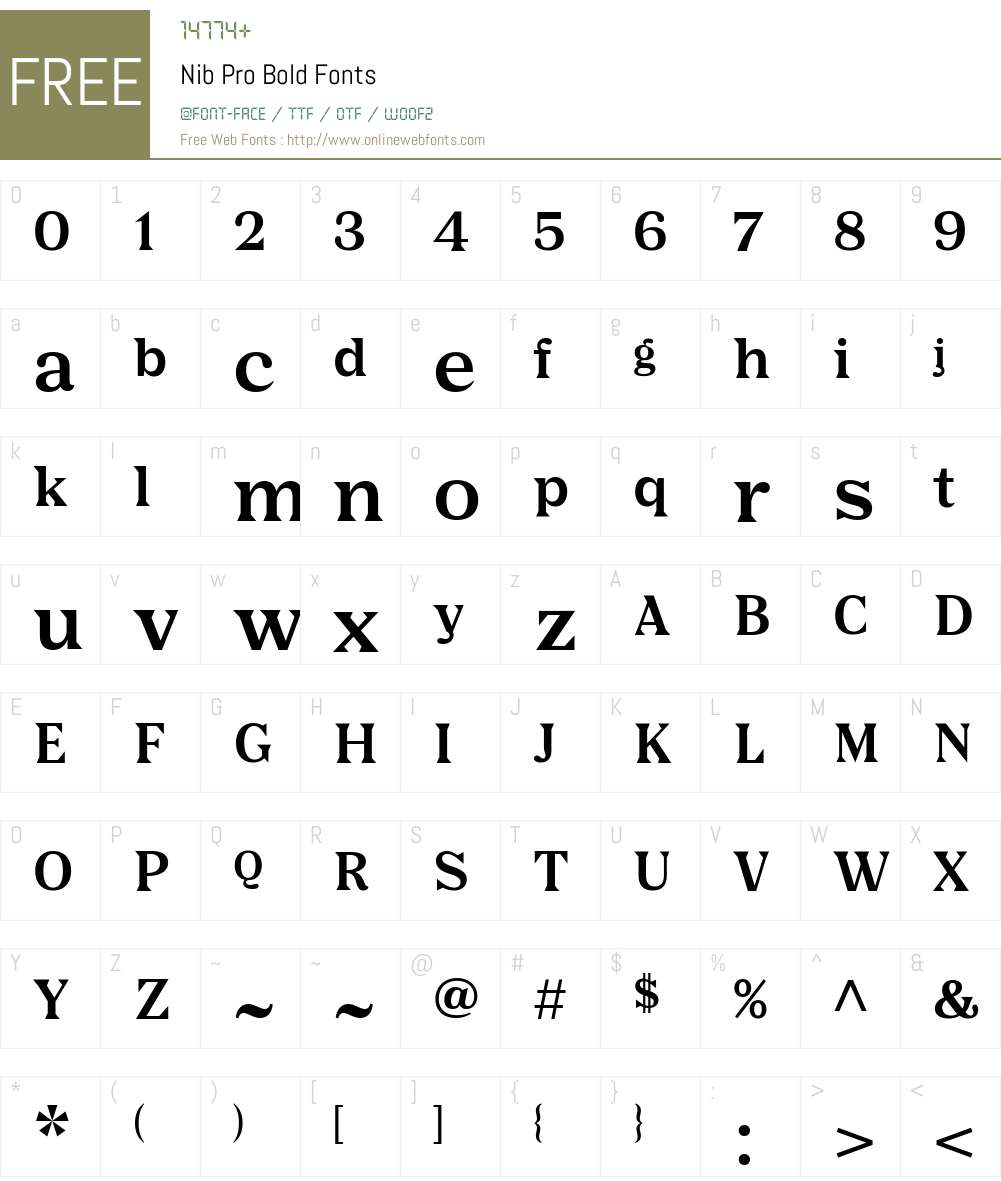 Nib Pro Bold 1.001 Fonts Free Download - OnlineWebFonts.COM