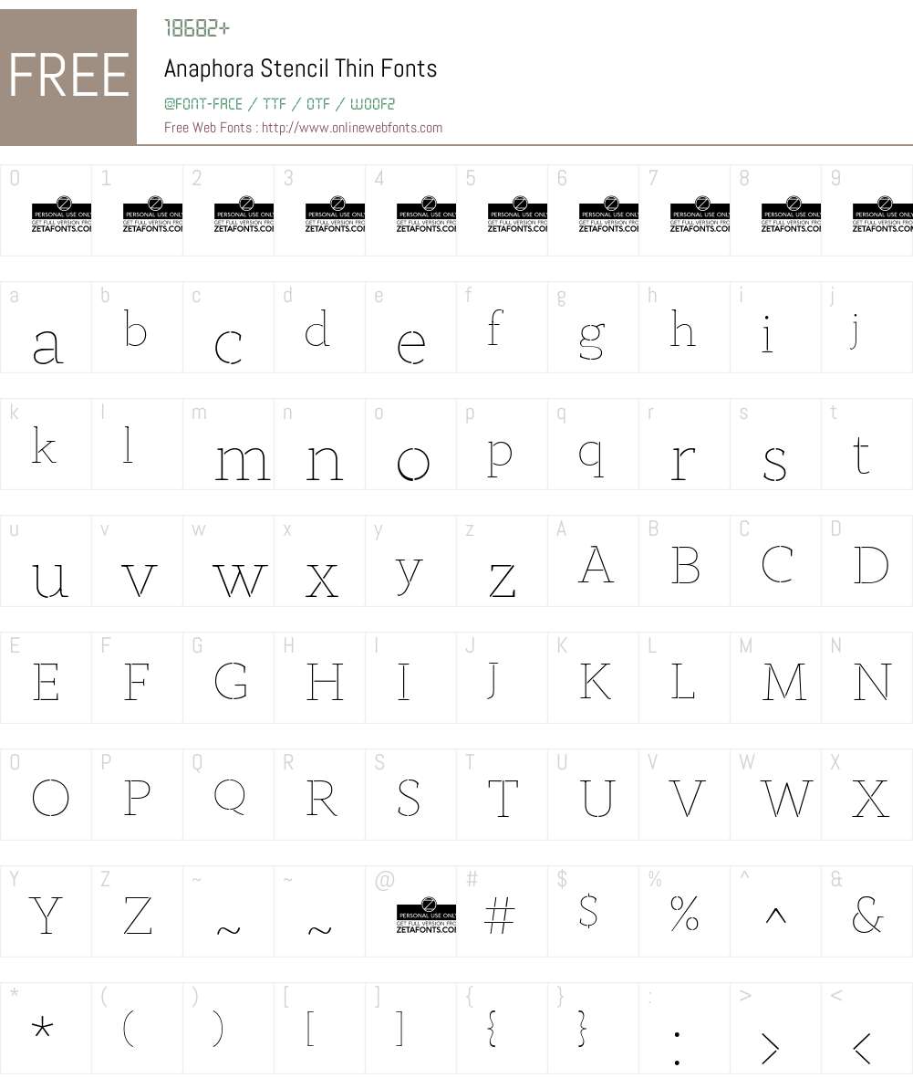 Anaphora Stencil Thin 5.004 Fonts Free Download - OnlineWebFonts.COM