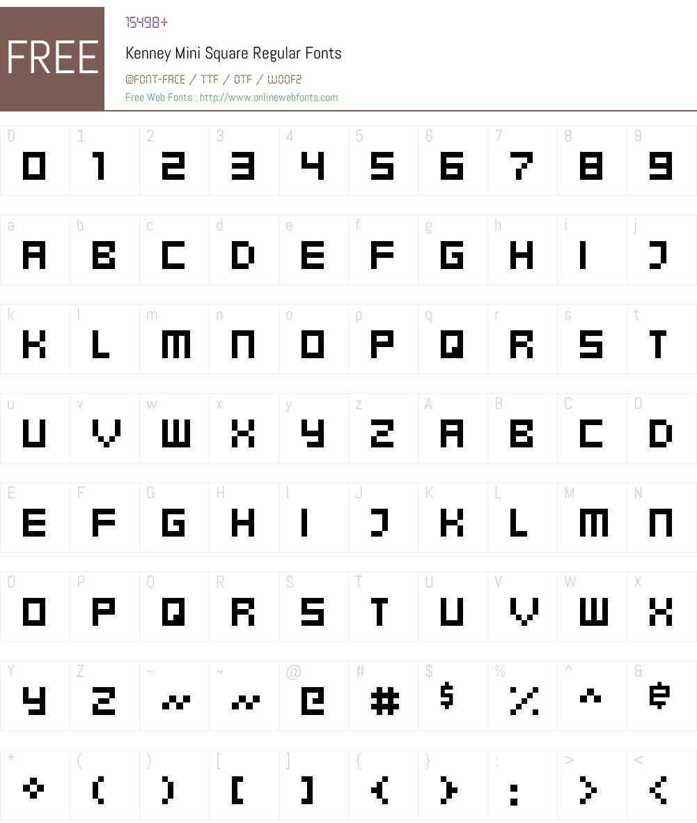 Kenney Mini Square 1.0 Fonts Free Download - OnlineWebFonts.COM