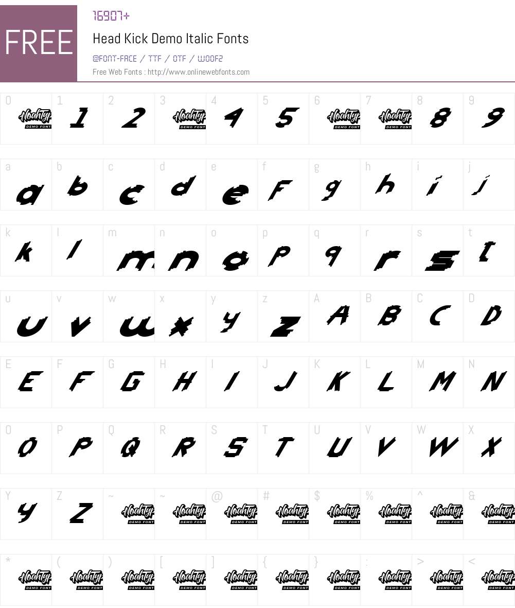 Head Kick Demo Italic 1.001;Fontself Maker 3.5.4 Fonts Free Download - OnlineWebFonts.COM