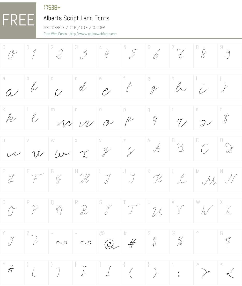 Alberts Script Land 1.000 Fonts Free Download - OnlineWebFonts.COM