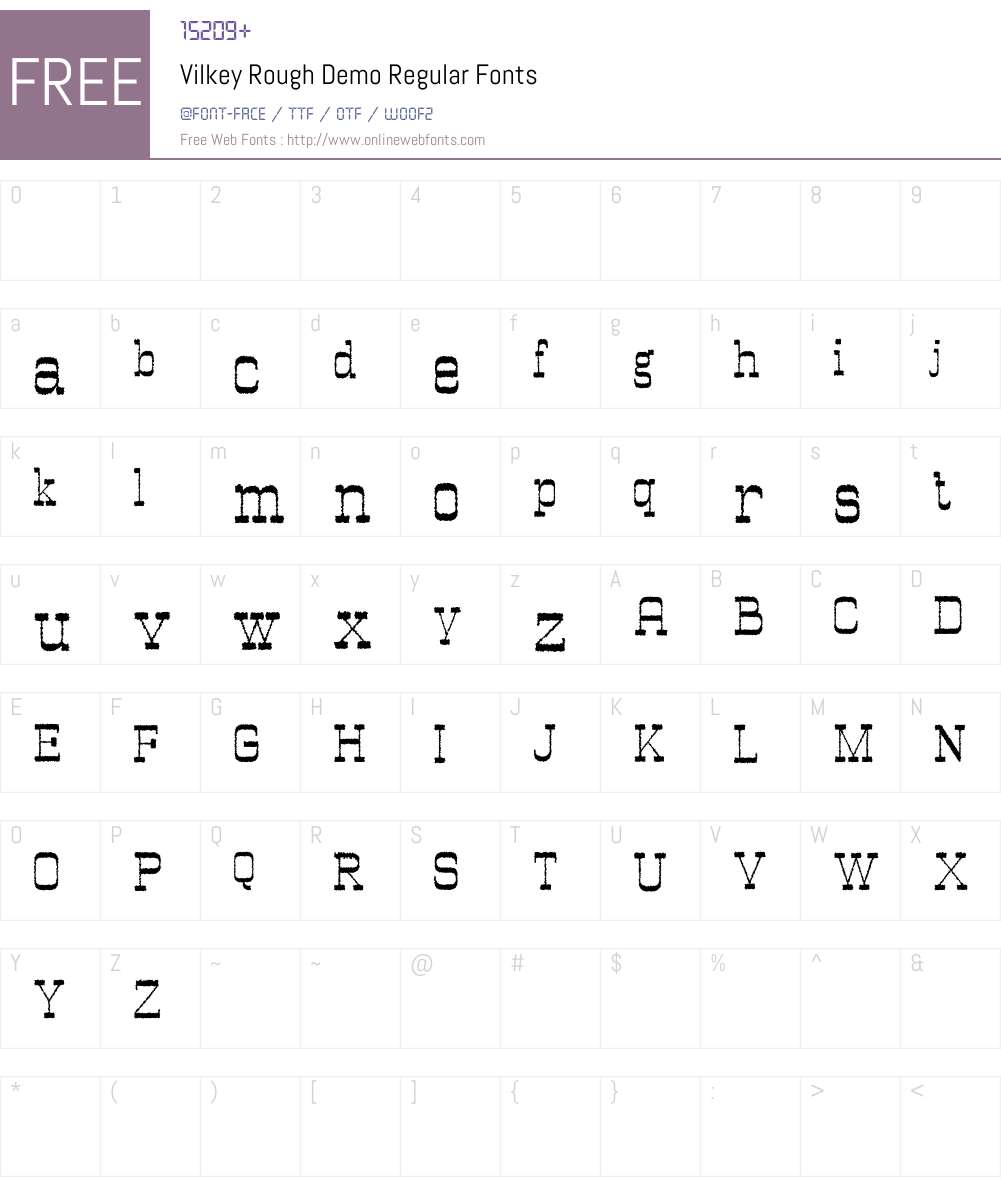 Vilkey Rough Demo 1.000 Fonts Free Download - OnlineWebFonts.COM