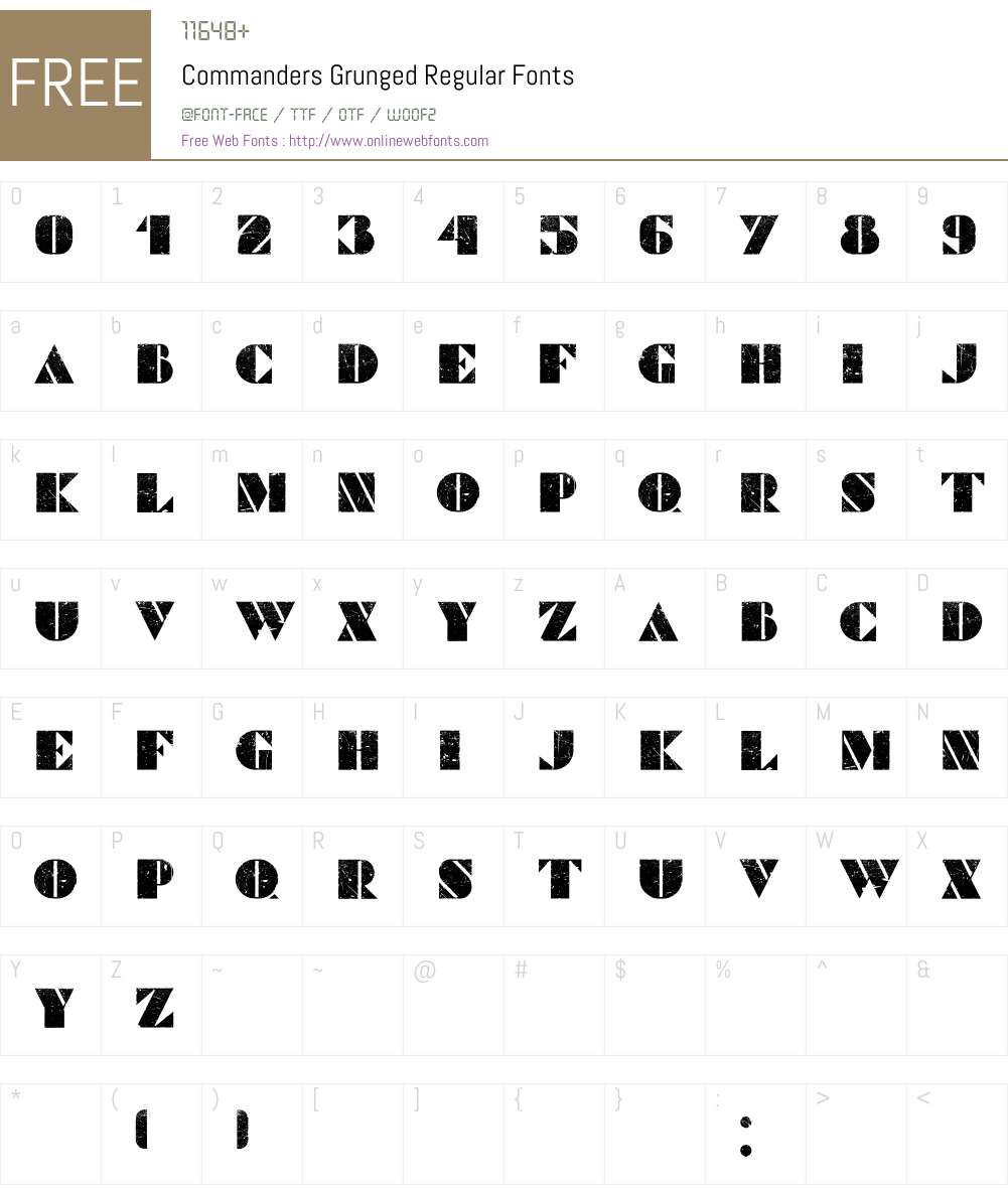 Commanders Grunged Regular 1.000 Fonts Free Download - OnlineWebFonts.COM