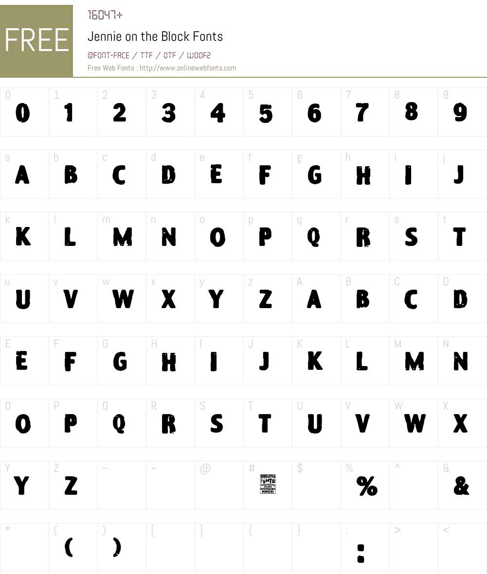 Jennie on the Block 1.00;December 31, 2021;FontCreator 11.0.0.2388 64 ...