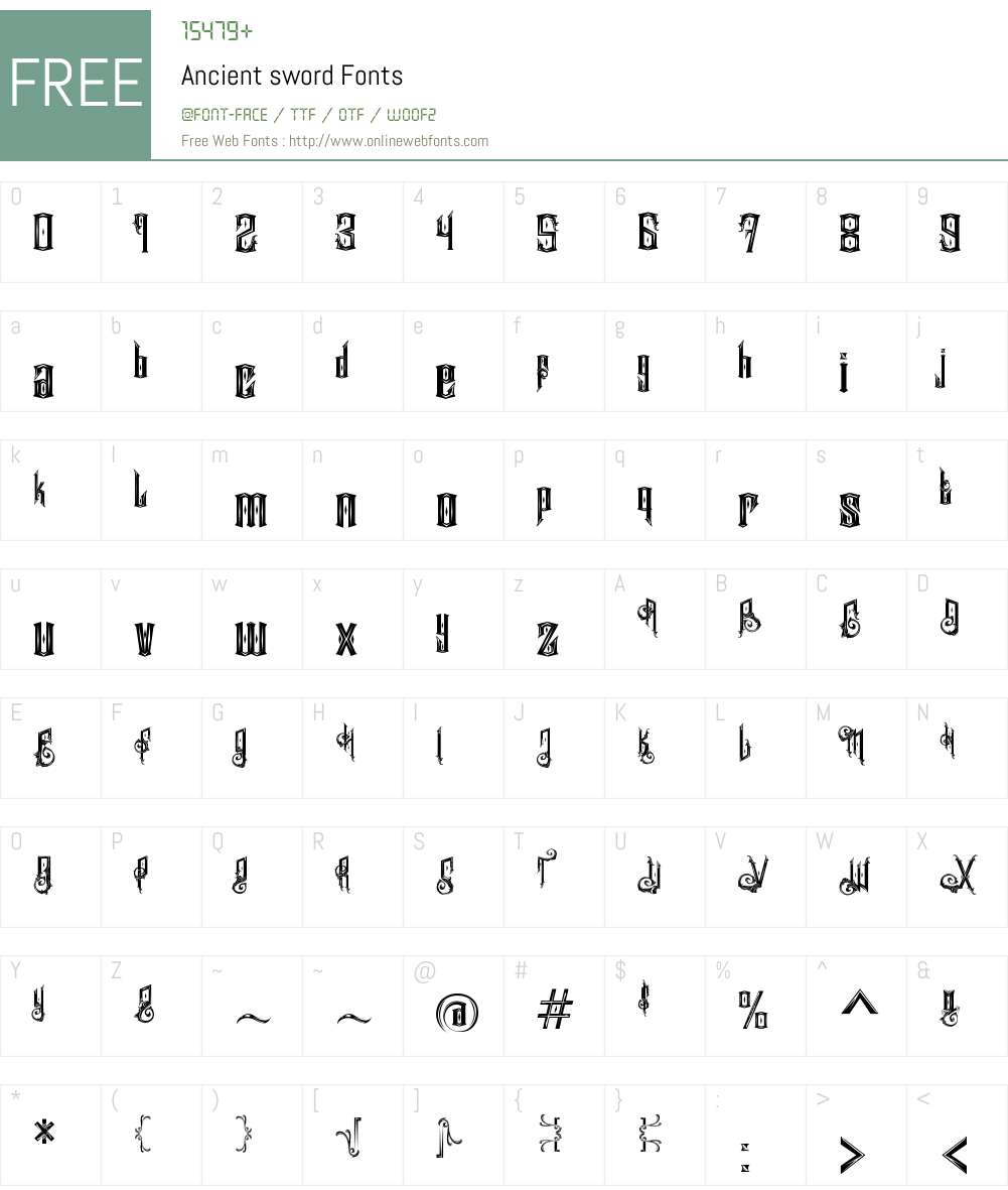 Ancient sword 1.000 Fonts Free Download - OnlineWebFonts.COM